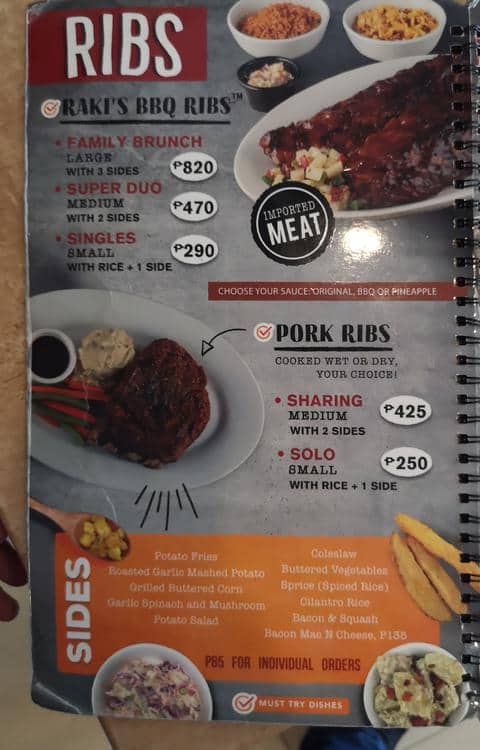 Menu at RUB Ribs & BBQ, Quezon City, 64 Sct. Rallos St
