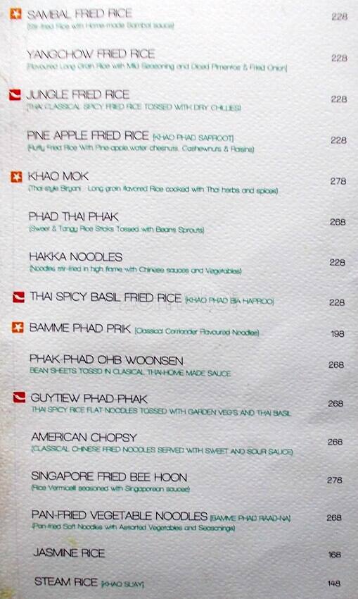 Menu at Grand Siam, Chennai, 36R9+32J
