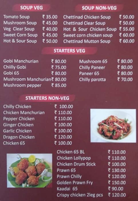 Menu at Tastee Fast Food, Chennai