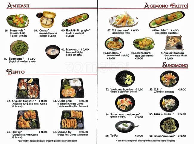 Speisekarte von Bento House restaurant, Mailand, Corso Indipendenza 20