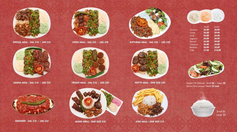 Menu at Melbourne Kebab Station restaurant, Niddrie