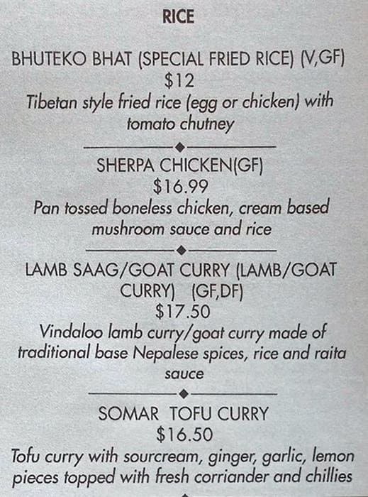 Menu at Tibetan Kitchen - Toowong restaurant, Toowong, Toowong Village ...