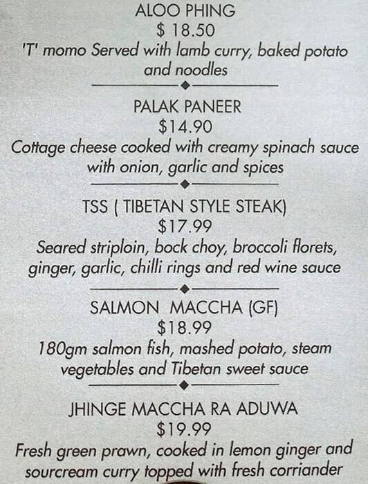 Menu at Tibetan Kitchen - Toowong restaurant, Toowong, Toowong Village ...