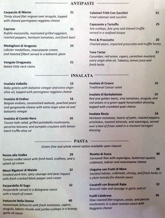 Supernova New York City Midtown Menu Prices