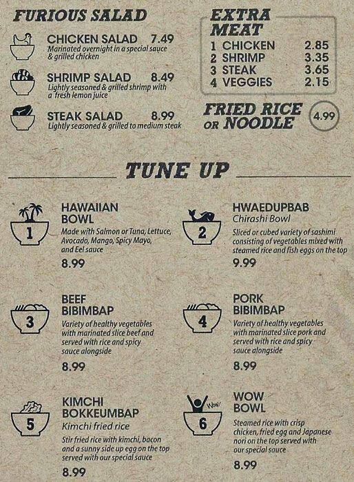 Menu at Fast Furious restaurant, Addison, Belt Line Rd