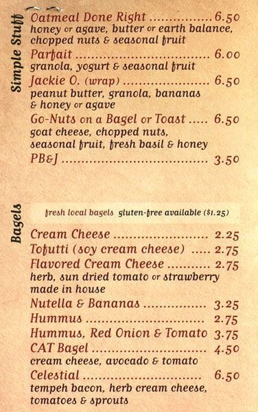 Menu at Red Hook Coffee and Tea cafe, Philadelphia