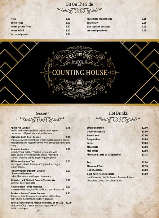 Menu at The Counting House pub & bar, Cleethorpes