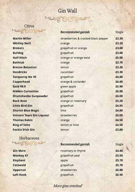 Menu at The Counting House pub & bar, Cleethorpes