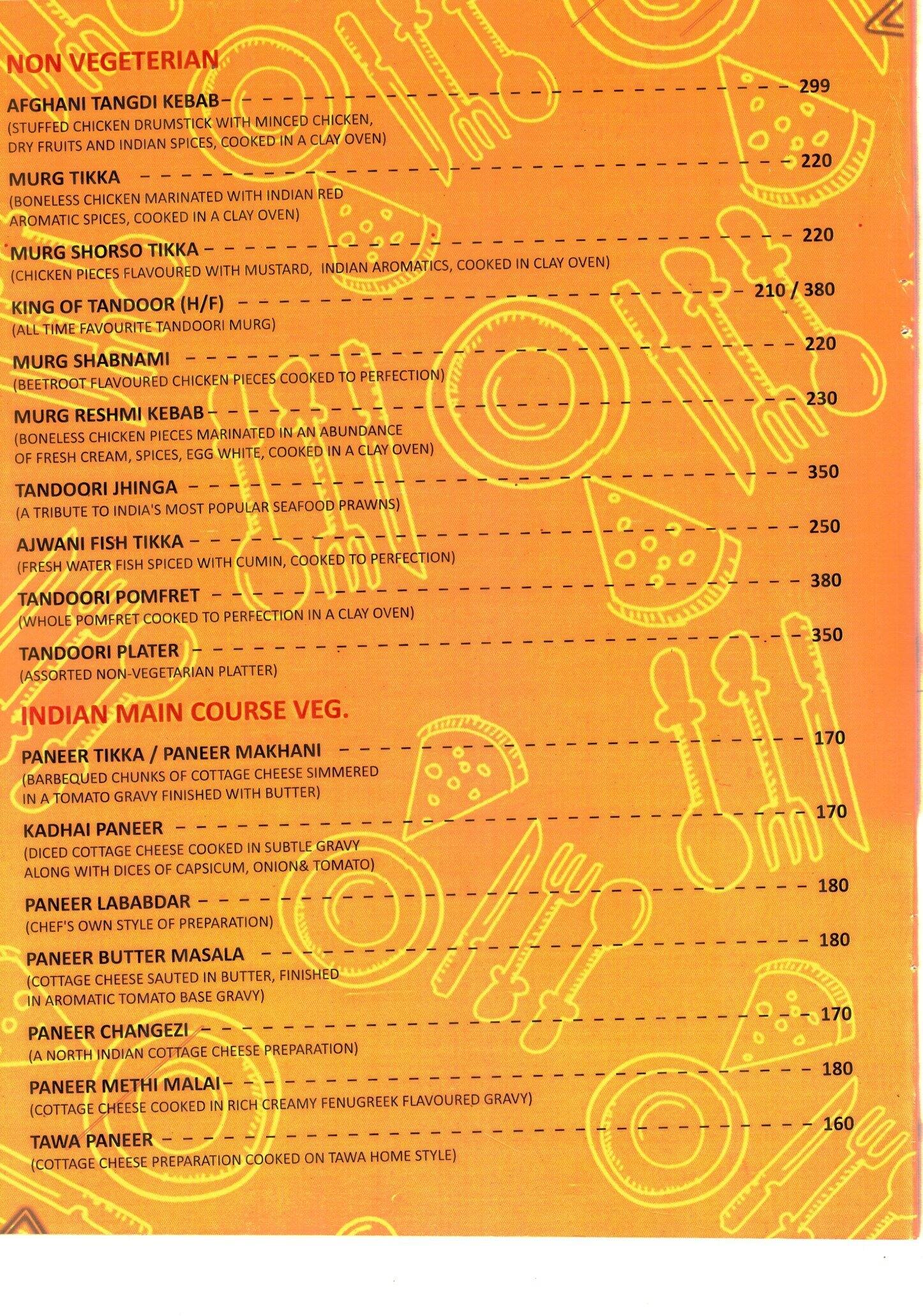 Menu at THE LALITA RESTRO, Ranchi