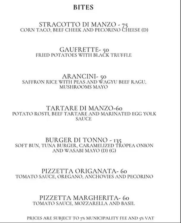 Menu of SALOTTO BY CHIC NONNA, DIFC, Dubai