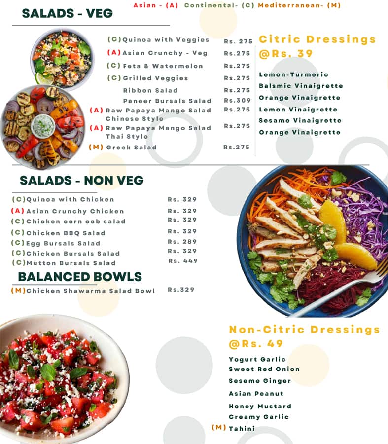 Menu of House Of Salads, Bommanahalli, Bangalore