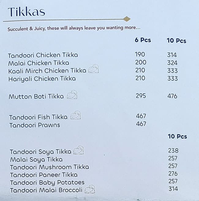 Menu of Koyla Kebab, Netaji Subhash Place, New Delhi