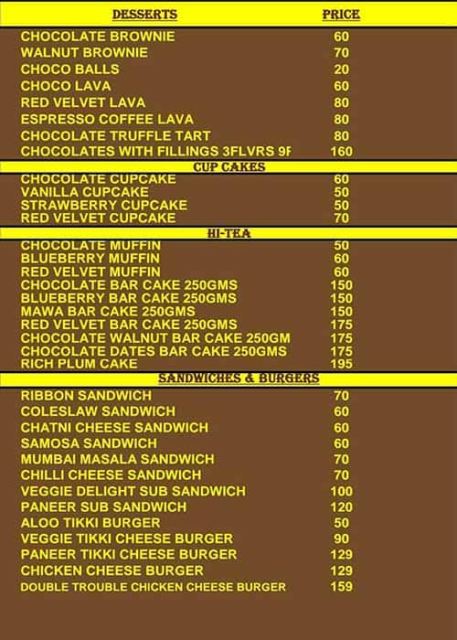 Menu at Cue Cafe, Pune, opt Park Springs society gate