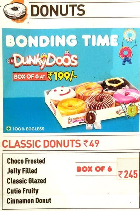 Menu at DUNKIN', Ahmedabad, Alphaone Mall