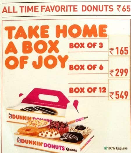 Menu at DUNKIN', Ahmedabad, Alphaone Mall