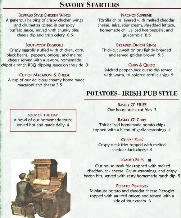 Irish Pub Menu, Menu for Irish Pub, Washington Square West ...