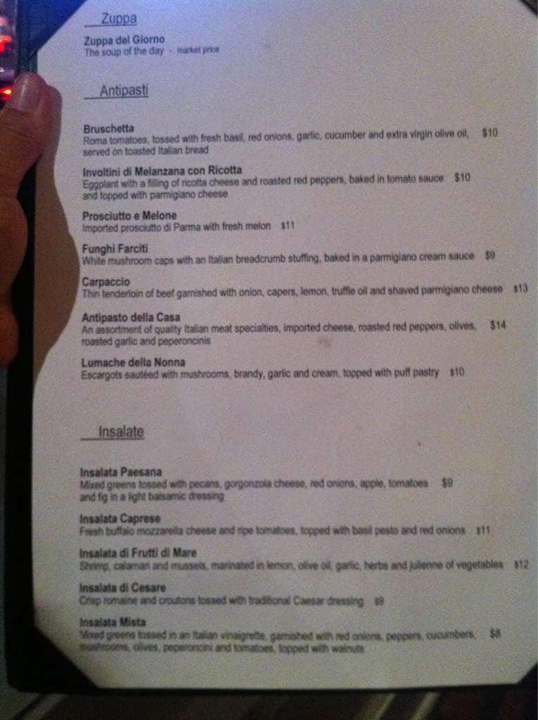 Menu at Virgilio's pub & bar, Key West