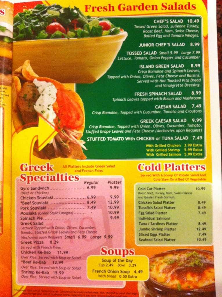 Menu at Michelle's 110 Diner restaurant, North Amityville