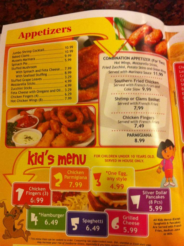 Menu at Michelle's 110 Diner restaurant, North Amityville