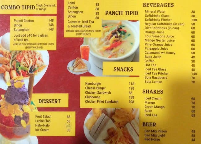 Menu at Sunburst Fried Chicken restaurant, Mandaue City, 881 A. S ...