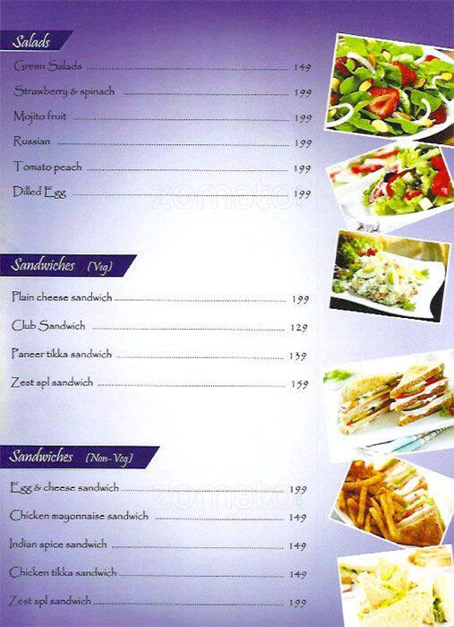 Menu at Zest Kitchen Madhapur, Hyderabad, H.NO: 61/A