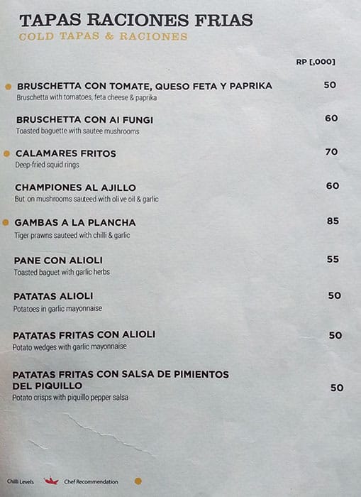 Menu at MONTEZUMA Rooftop Lounge restaurant, Tangerang
