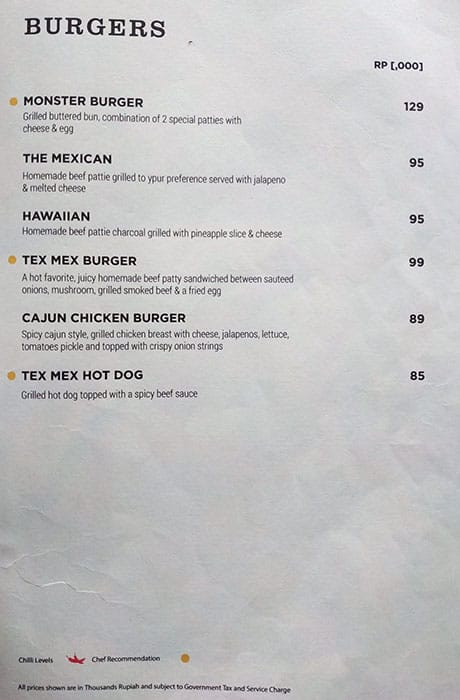 Menu at MONTEZUMA Rooftop Lounge restaurant, Tangerang