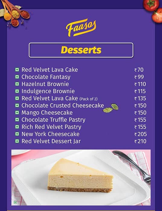 Menu at Faasos - Wraps & Rolls, New Delhi
