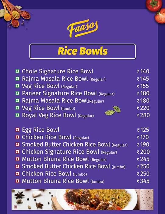 Menu at Faasos - Wraps & Rolls, New Delhi