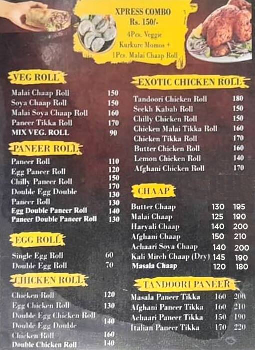 Menu of Roll Xpress, Rajendar Nagar, Ghaziabad