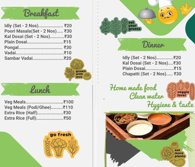 Menu of New Vasantham, GST Road, Chennai