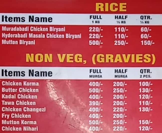 Menu at SHAMA CHICKEN CORNER, New Delhi, Shop No 601 Side