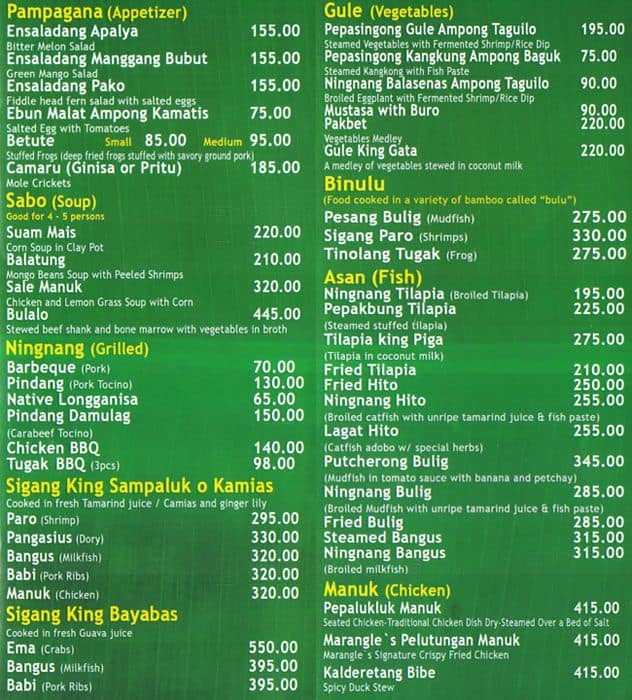 Apag Marangle Menu, Menu for Apag Marangle, San Lorenzo, Makati City ...