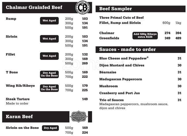 Menu at The Local Grill - Birchwood Hotel, South Africa