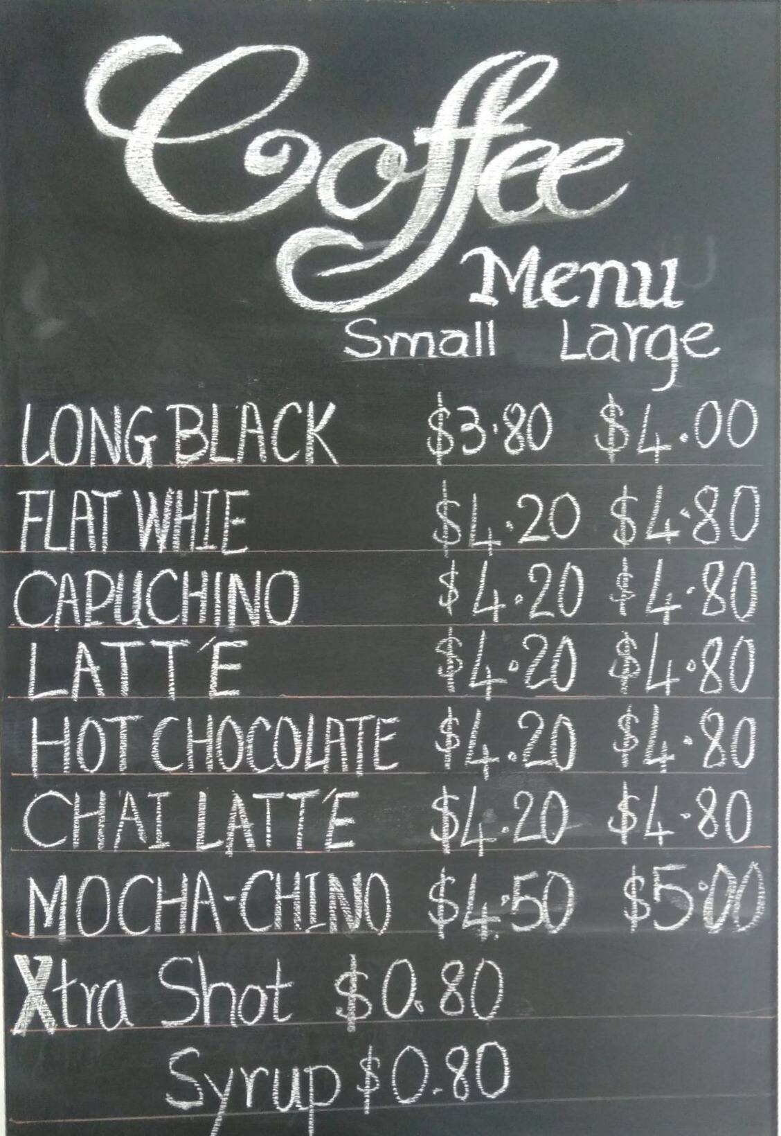Menu at New Century Cafe, Auckland