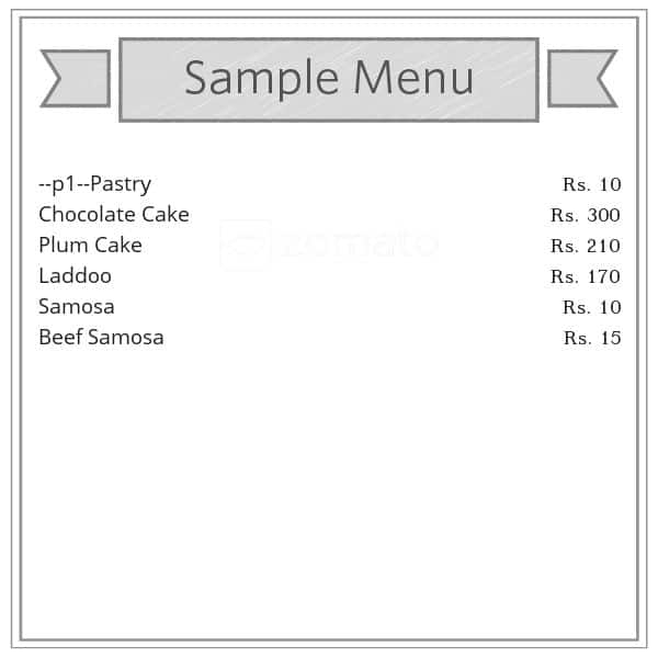 Menu of Golden Bakery, Edappally, Kochi