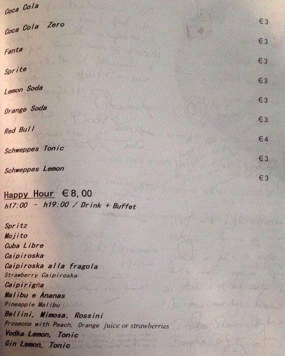 Menu at Shari Vari pub & bar, Rome