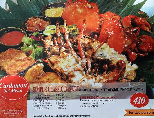 Carta del restaurante Costa Rica, Mengwi
