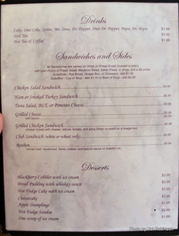 Menu at Elizabeth's Restaurant & Catering, Batesville