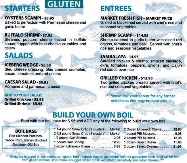 Menu at Flying Fish Public Market & Grill, North Myrtle Beach