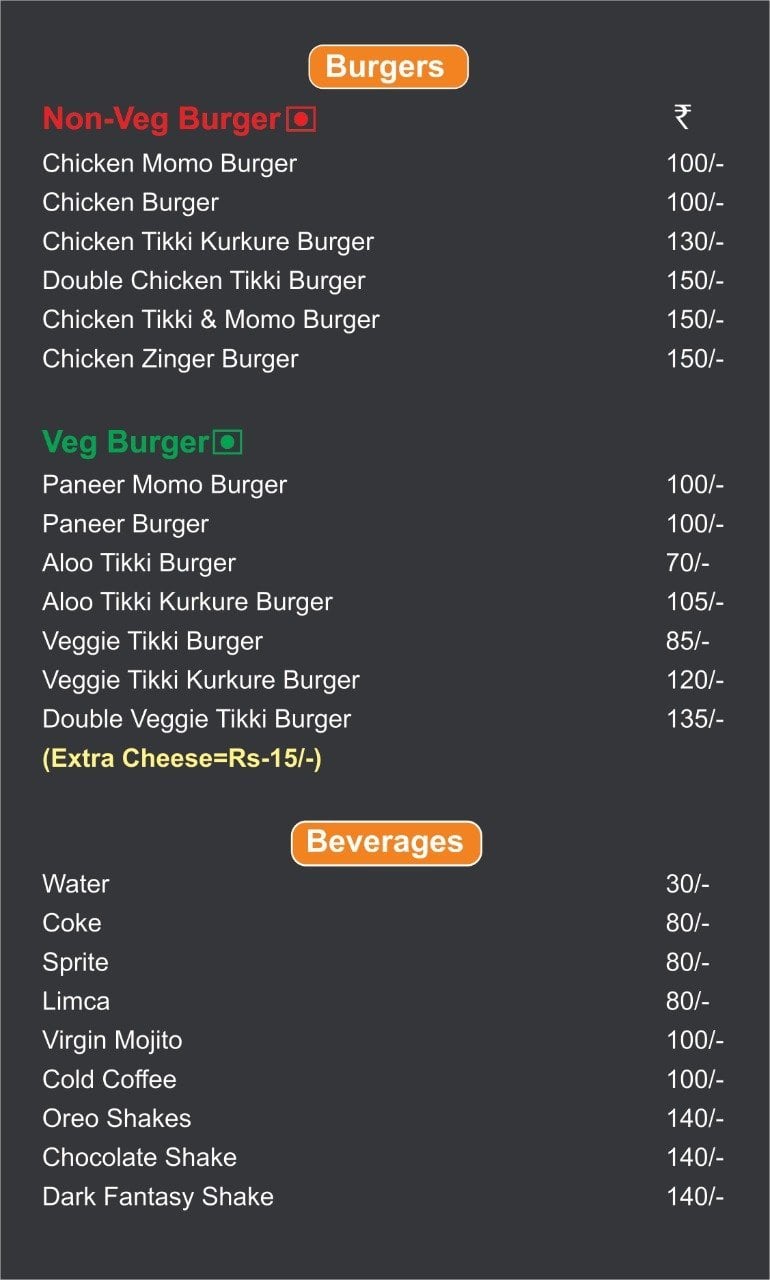 Menu of Bright Night, Lajpat Nagar 4, New Delhi