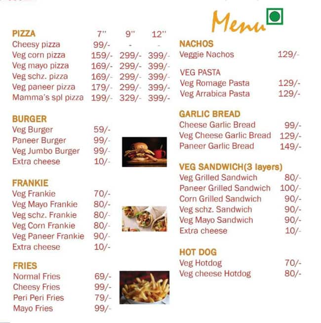 Menu of Mamma's Food, Kalyan, Thane