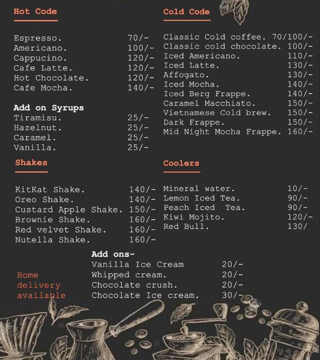 Menu of Chai Memes, Manish Nagar, Nagpur