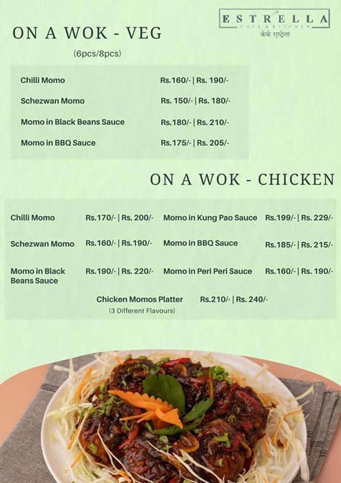 Menu at Cafè Estrella, Mumbai