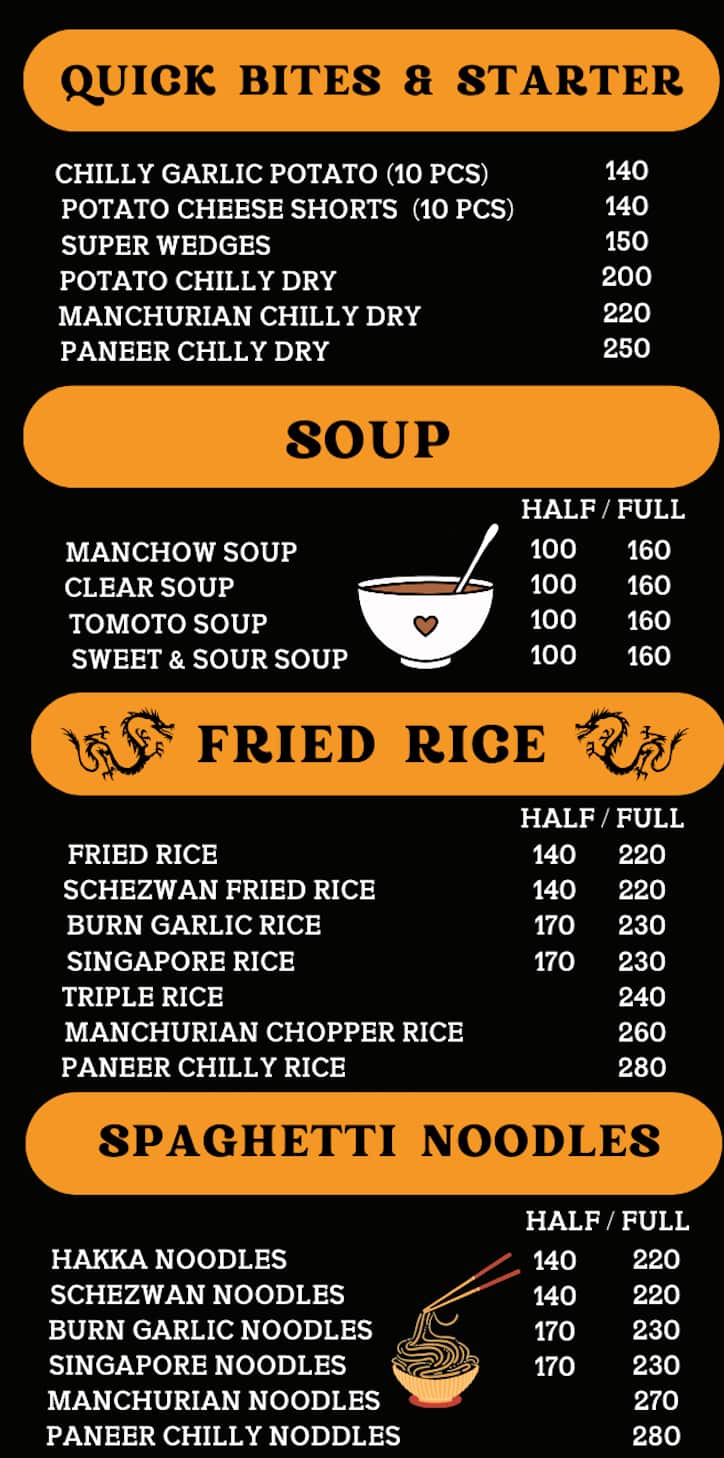 Menu of Mehfil Chinese, Mira Road, Mumbai