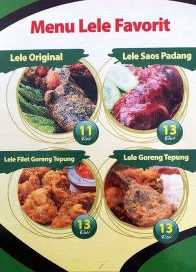 Menu at PECEL LELE IBU CINDY restaurant, Jakarta
