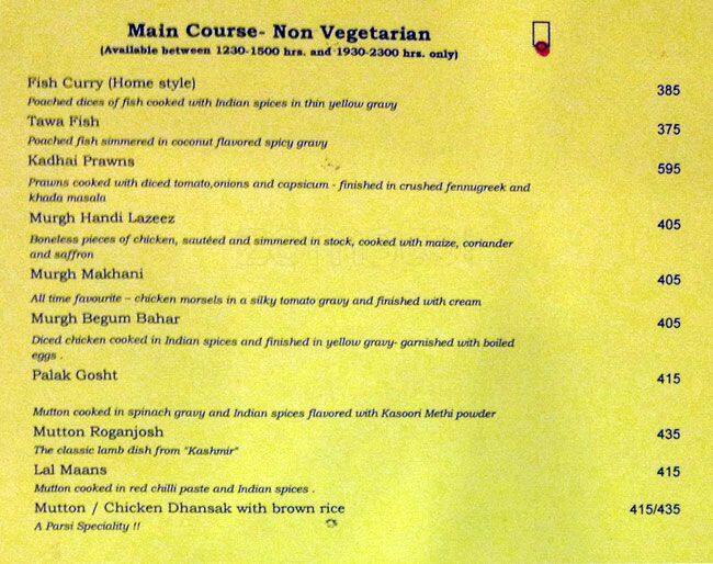 Menu at Orchid, Ahmedabad, Fortune Landmark.