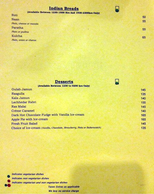 Menu at Orchid, Ahmedabad, Fortune Landmark.