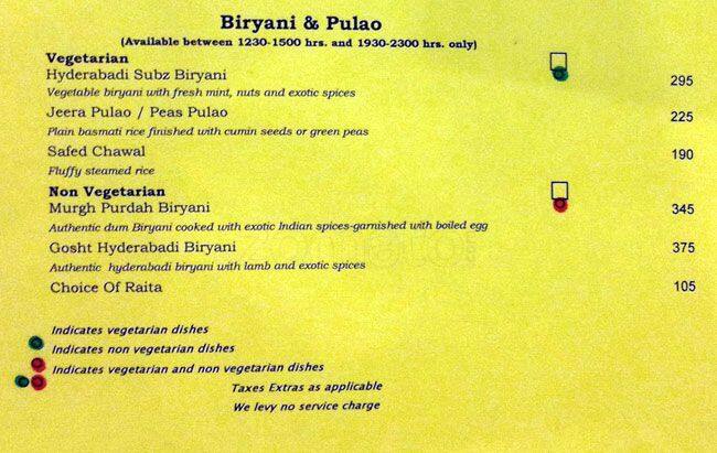 Menu at Orchid, Ahmedabad, Fortune Landmark.