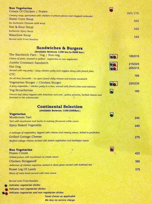 Menu at Orchid, Ahmedabad, Fortune Landmark.